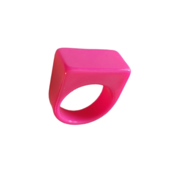 None | Jewelry | Y2k Chunky Style Rings Hot Pink Rectangle Ring Y2k ...